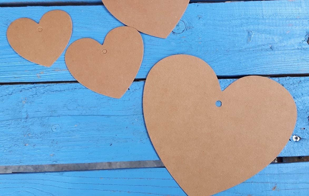 Vorm kraft label Hartje XXXL (15,0 cm / 10 stuks) - Stempelfun ...